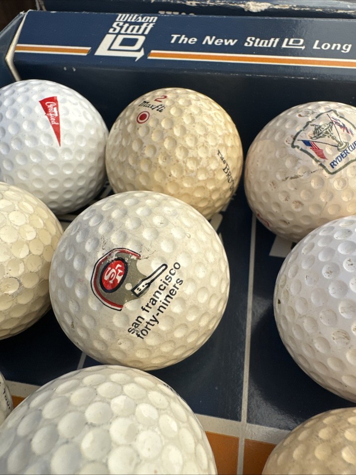 VINTAGE Lot of 12 Unique Golf Balls, SF 49ers, PGA Ryder Cup, Titleist ...