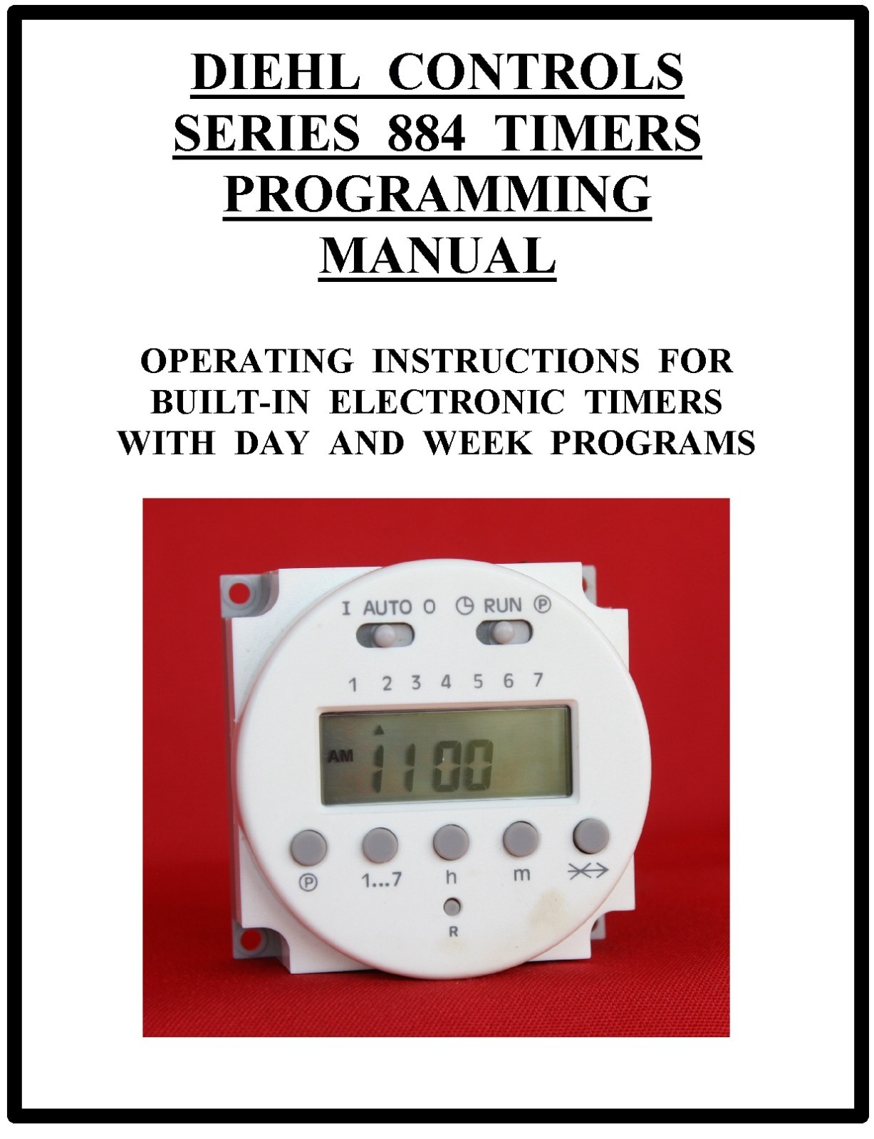 PROGRAMMING MANUAL FOR A DIEHL CONTROLS SERIES 884 TIMER | eBay