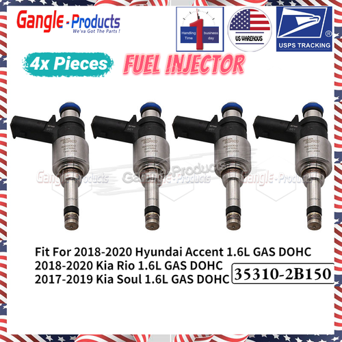 (4) Fuel Injector 353102B150 for 2018-2020 Hyundai Accent Kia Rio 1.6L ...
