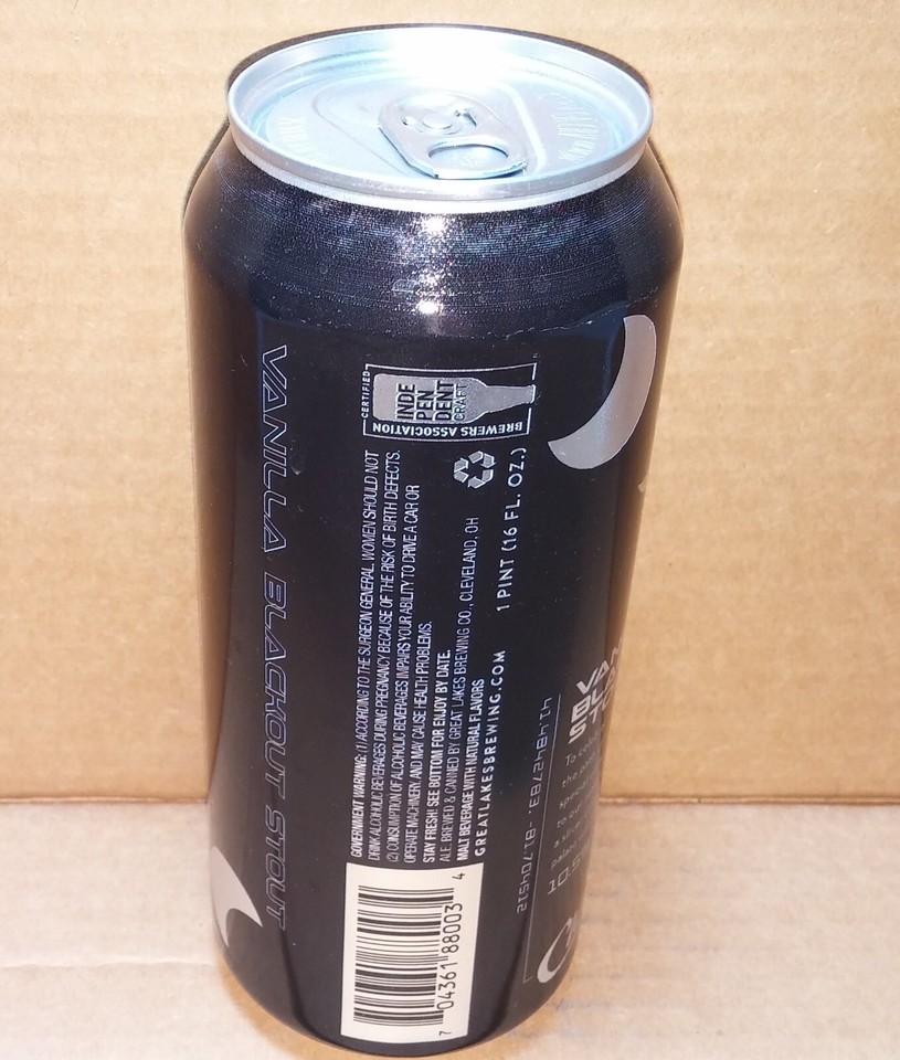 Vanilla Blackout Stout 16 oz beer can Total Eclipse 04.08.24 Great ...