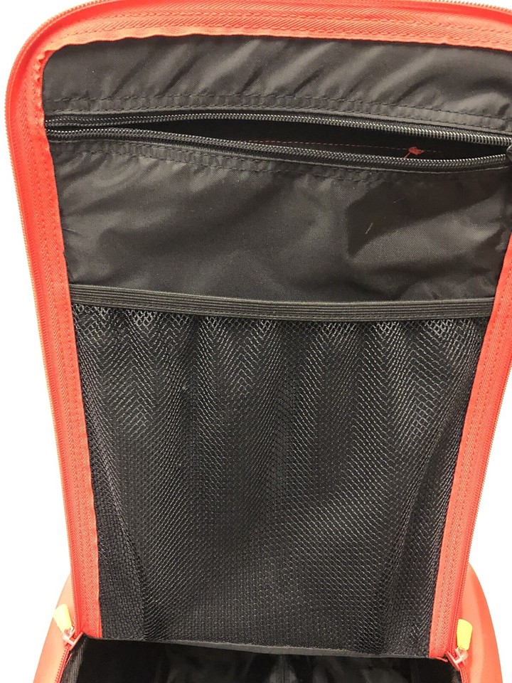 Ferrari Gearbox Trolley Travel Rolling Suitcase Red Yellow 23”x12” Rare ...