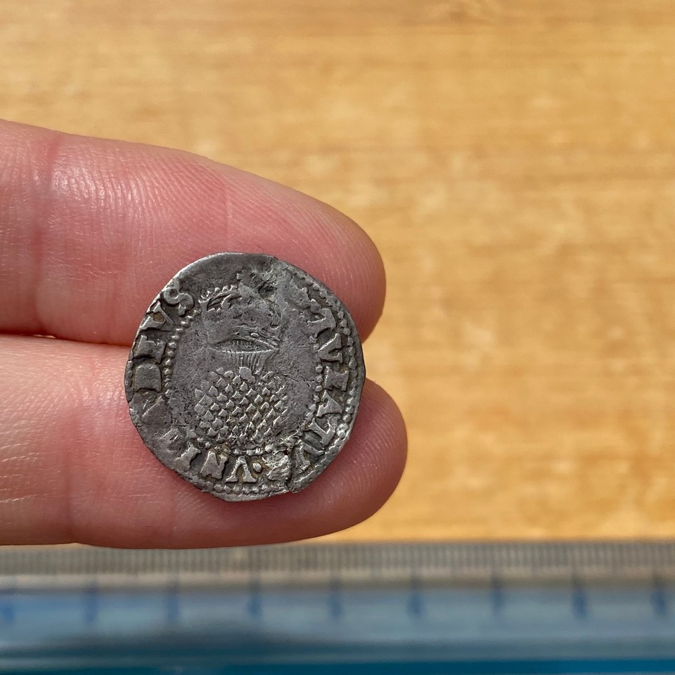 Hammered Silver Half-Groat James I MM Coronet edge damage c0.82g (ref ...