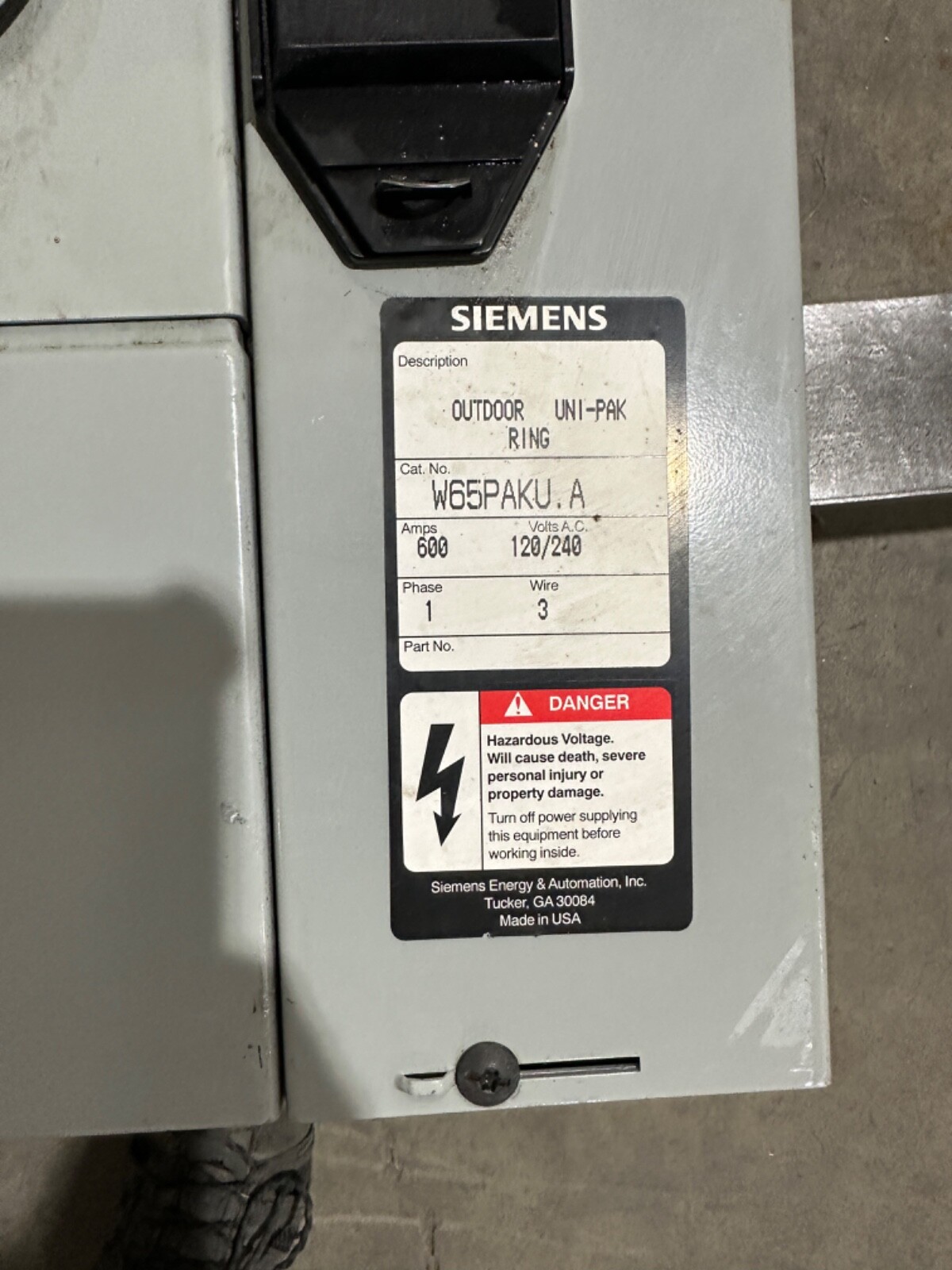 SIEMENS METER STACK W65PAKU.A 600 AMP 240V 120V 1 PHASE SINGLE | eBay
