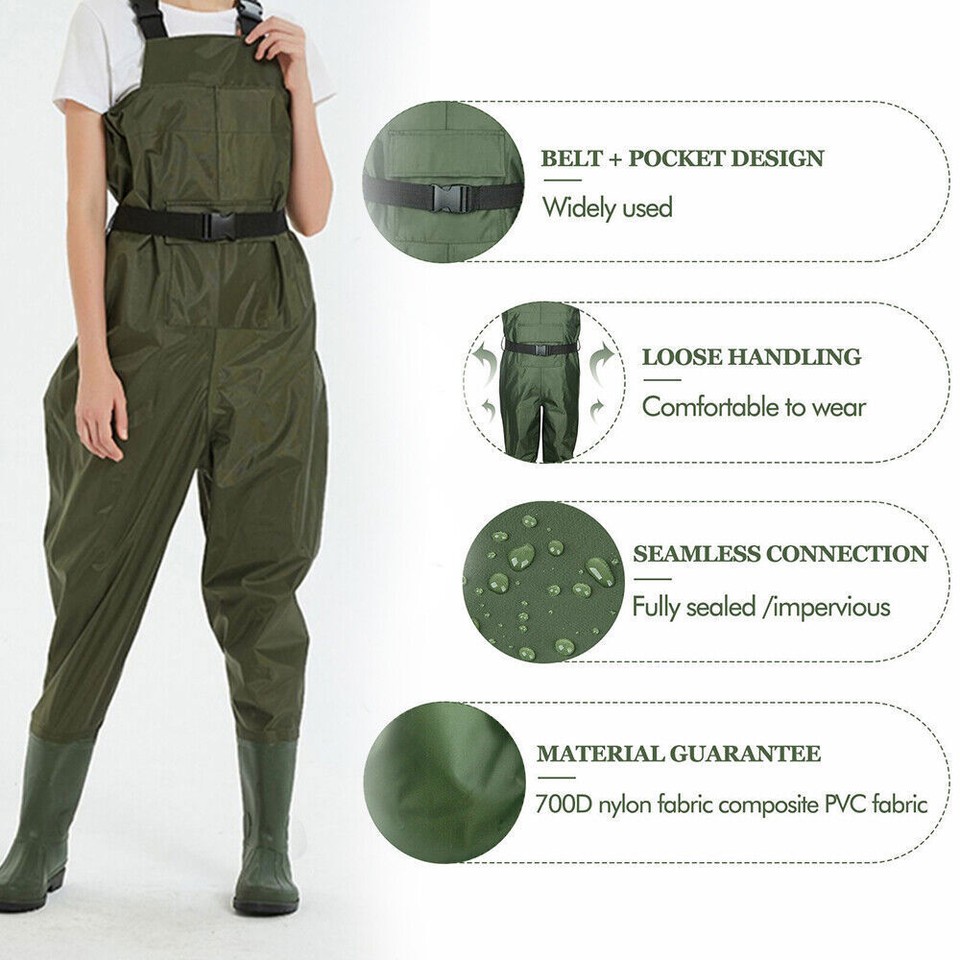 Bootfoot 2-Ply Chest Wader Nylon/PVC Fishing Waders Waterproof for Men ...