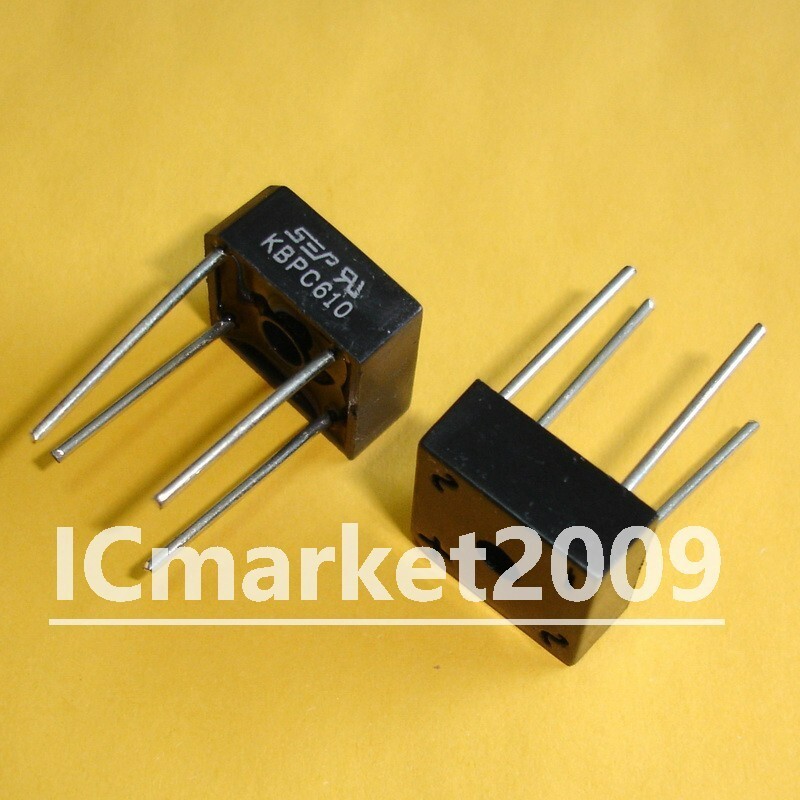 50 PCS KBPC610 ZIP-4 KBPC 610 6.0A Single-Phase Silicon Bridge ...