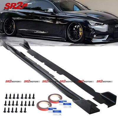 For 2017-2022 Infiniti Q60 Side Skirt Winglet Extension PU Lip Splitter ...