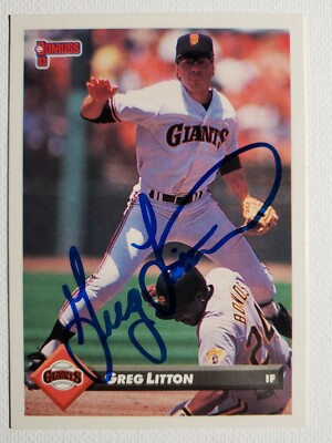 1993 Donruss Greg Litton Giants Autograph Card Red Sox Mariners Signed ...