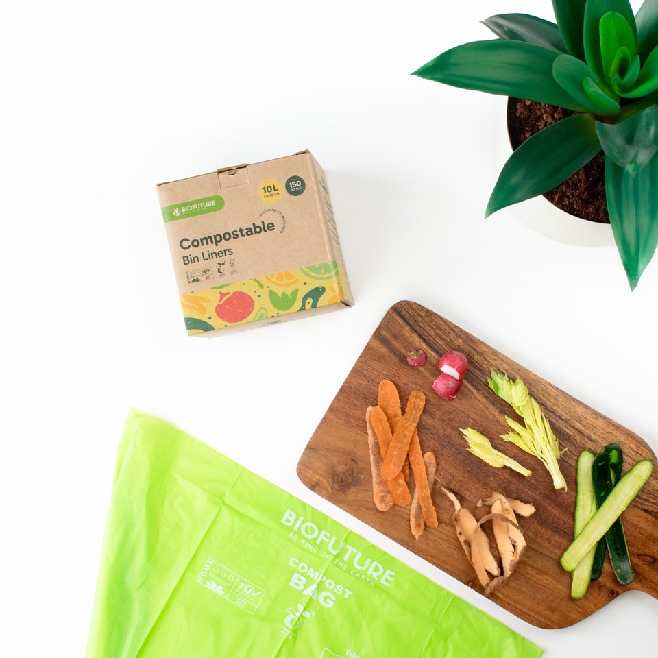 150 x 10L Compostable Kitchen Caddy Liners EN13432 | Council Approved ...