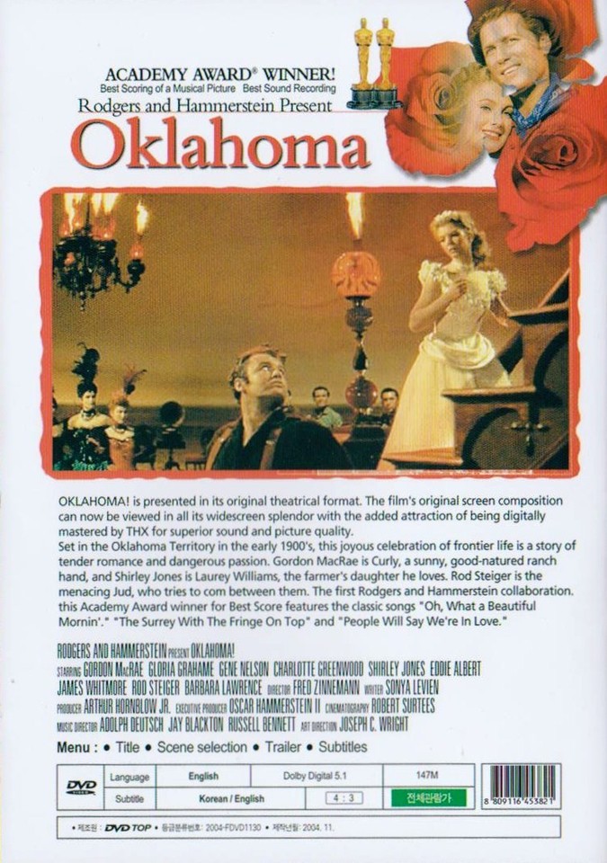 Oklahoma! (1955) Fred Zinnemann / Gordon MacRae DVD NEW *SAME DAY ...