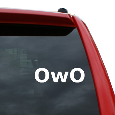 OwO Vinyl Decal | Color: White | 1.5" x 5" | Qty 2 | eBay