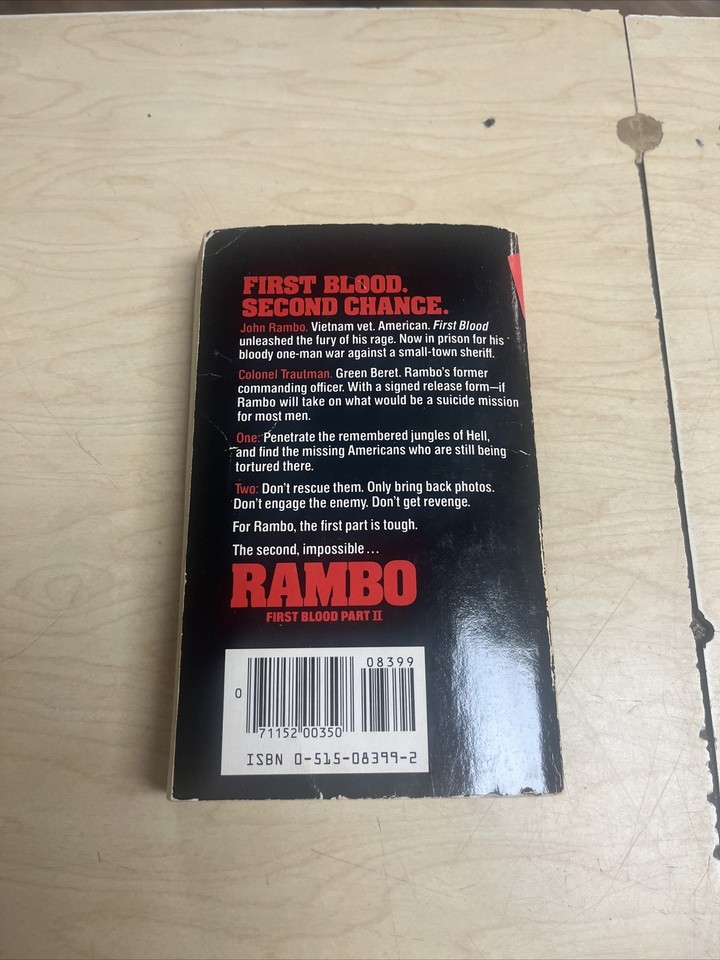 Rambo First Blood Part II 2 David Morrell May 1985 Paperback Jove ...