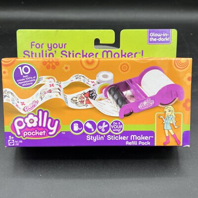 2005 Polly Pocket Mattel #J1667 STYLIN' STICKER MAKER Refill Pack GLOW ...