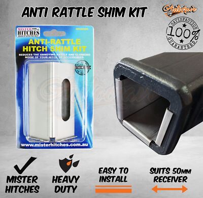 MISTER HITCHES Anti Rattle Hitch Shim Kit 3pc Tow Bar Tongue Caravan ...