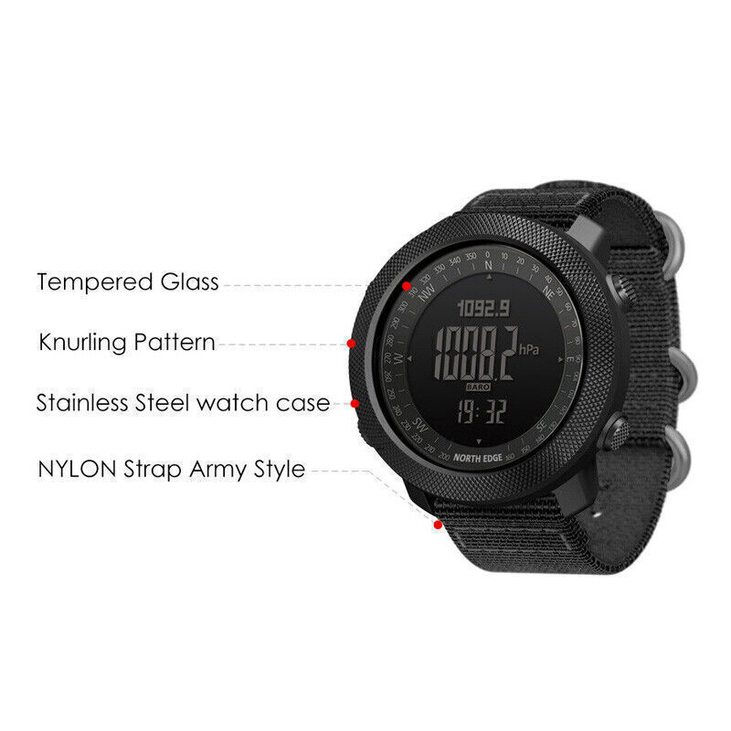 North Edge Apache 3 Smart Men Military Digital Sport Barometer ...