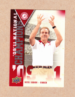 Nick Saban 2012 Upper Deck Alabama Crimson Tide Nat Champ Rookie card # ...