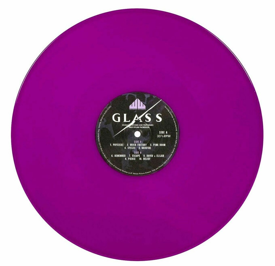 Glass Movie Soundtrack M. Night Shyamalan [Fluorescent Purple Vinyl] LP ...