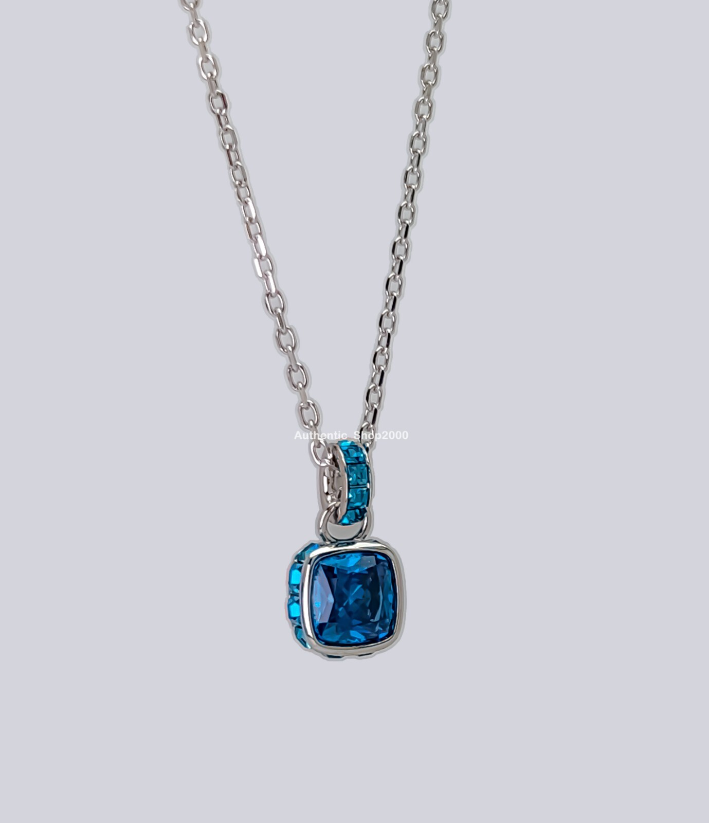 NEW w Box SWAROVSKI Blue Crystal December Birthstone Pendant Necklace ...