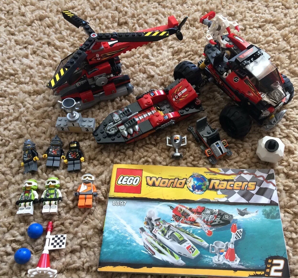Lego 8863 World Racers Blizzard Peak 504pc Set & Manual Minifig Boat ...