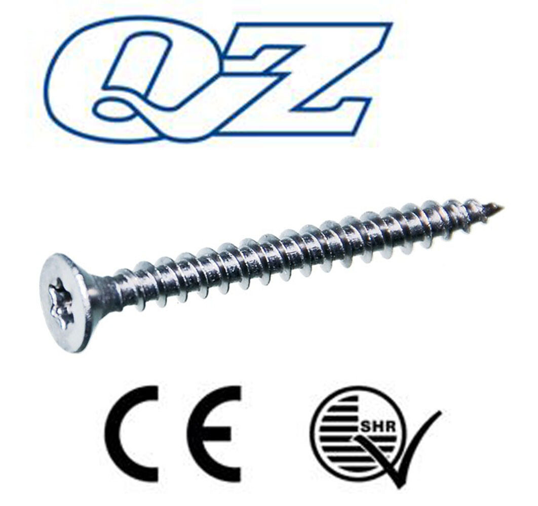 1000 Stk. QZ Spanplattenschrauben Senkkopf 4.5x45 TX-20 Stahl gehärtet ...