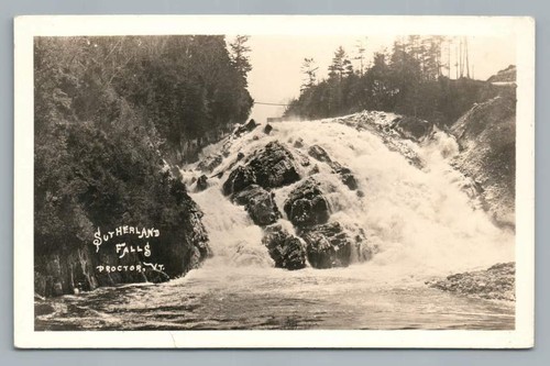 Sutherland Falls PROCTOR Vermont RPPC Vintage Photo Postcard 1940s | eBay