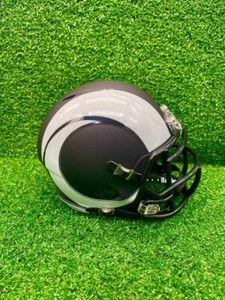 Los Angeles Rams CUSTOM Horns Matte Black Silver Decals Mini Football ...