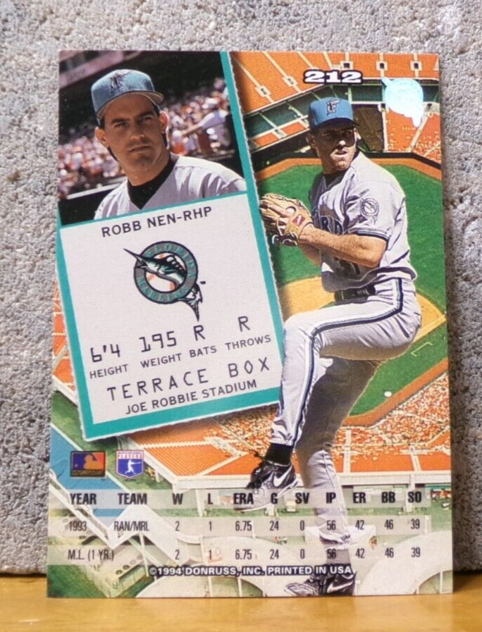 BASEBALL CARD FRESH OPENED PACK JOE ROBBIE STADIUM FLORIDA MARLINS ROBB ...
