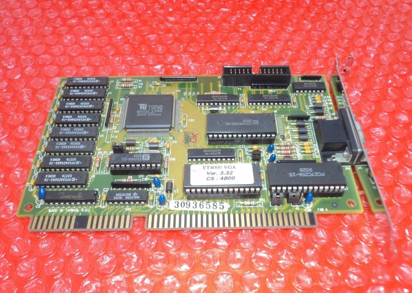 TSENG LAB ET4000 VGA Ver. 3.32 Video Graphic Card CS 4B00 ET4000AX | eBay