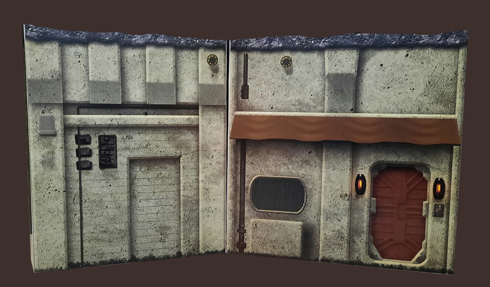 Nevarro Streets Building Backdrop 4 Pack Star Wars TVC Hasbro Kenner ...