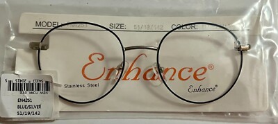 New Enhance Women's EN 4251 Eyeglass Frames Blue/Silver NEW | eBay
