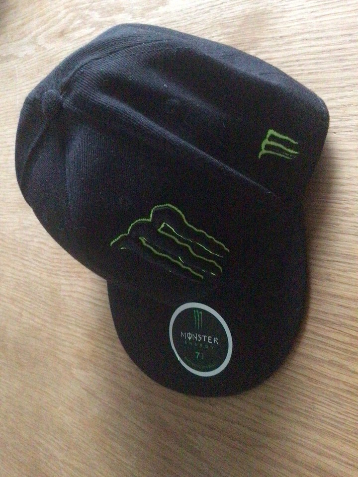 Monster Energy Baseball Cap Embroidered Logo Black Sz 7. 1/4 NEW & Tag ...