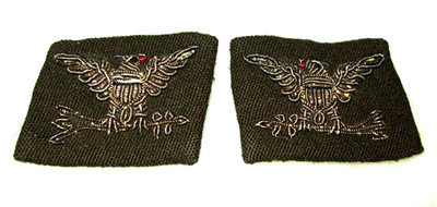 TOP ORIGINAL BULLION ON WOOL WW2 ARMY COLONEL COLLAR INSIGNIA SET! | eBay