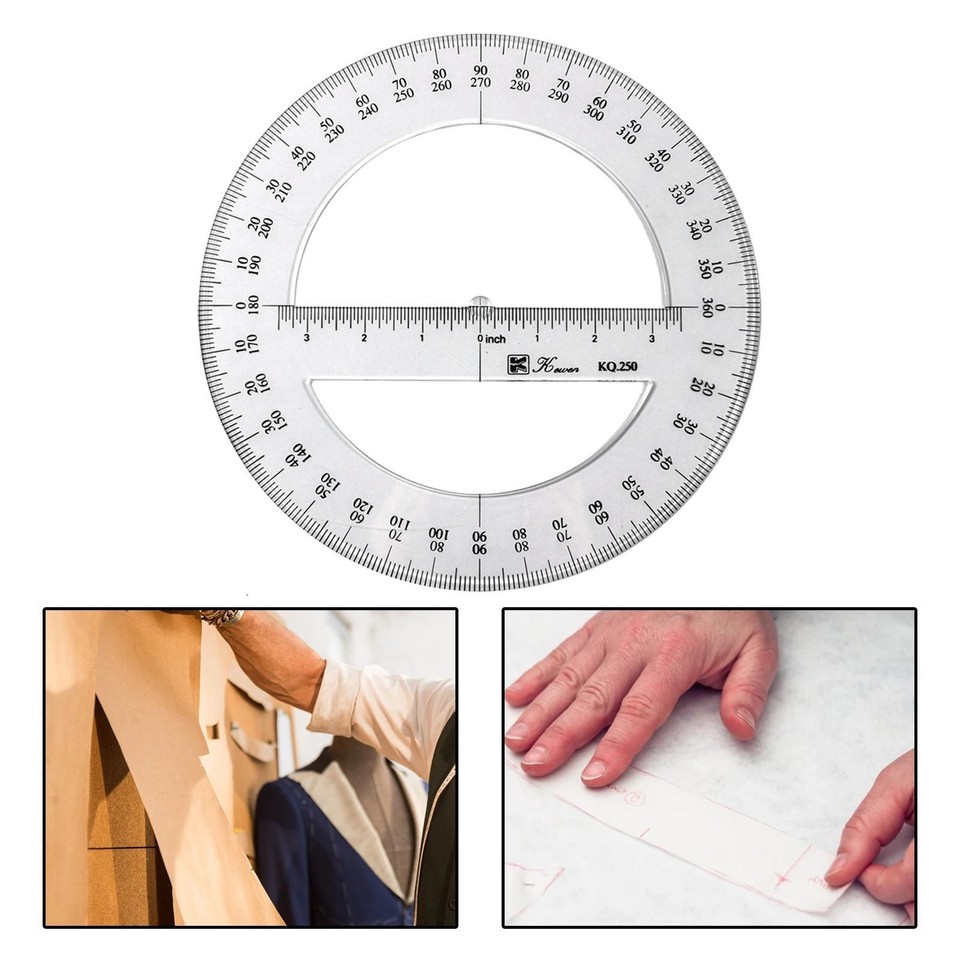360 Degree Protractor Arm Ruler Drafting Tool for School Measuring ...