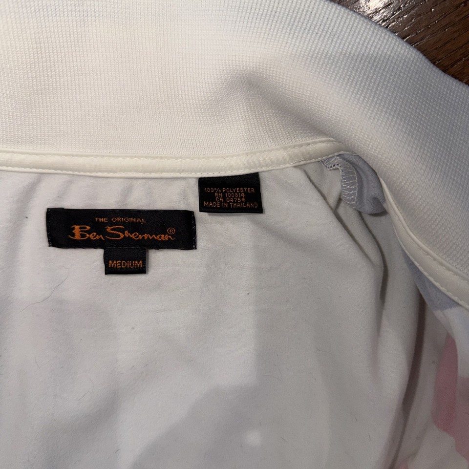 Ben Sherman Track Jacket White Full Zip Striped Mens Size M | eBay