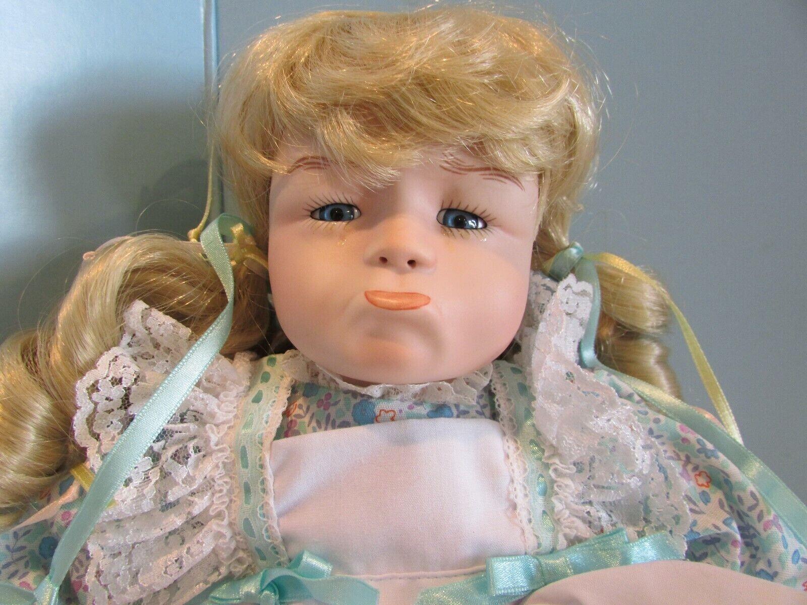 PORCELAIN DYNASTY DOLL "TEARFUL TAMMY "- BLONDE HAIR POUTING W/BOX- | eBay