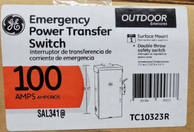 GE TC10323R 100a Double Throw Nema 3 Emergency Power Transfer Switch ...
