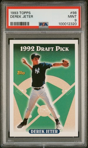 DEREK JETER PSA 9 1993 TOPPS BASEBALL #98 ROOKIE 1992 DRAFT PICK RECENT ...