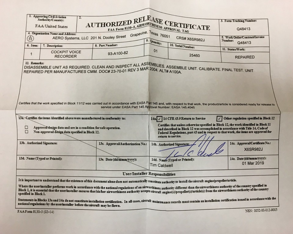 CVR A100A 93-A100-82 w/ March 2019 Repaired 8130 | eBay