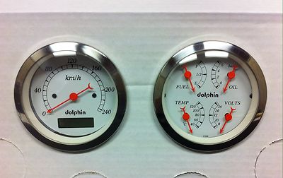 DOLPHIN 3 3/8 QUAD PRO METRIC STREET ROD GAUGE SET HOT ROD, UNIVERSA | eBay