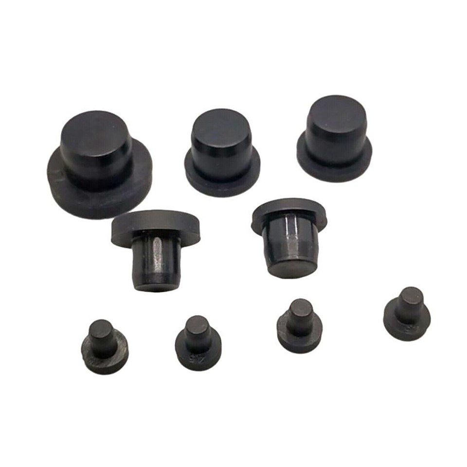Black Hole Plug 3mm-14mm End Cap Round Solid Silicone Rubber Blanking ...