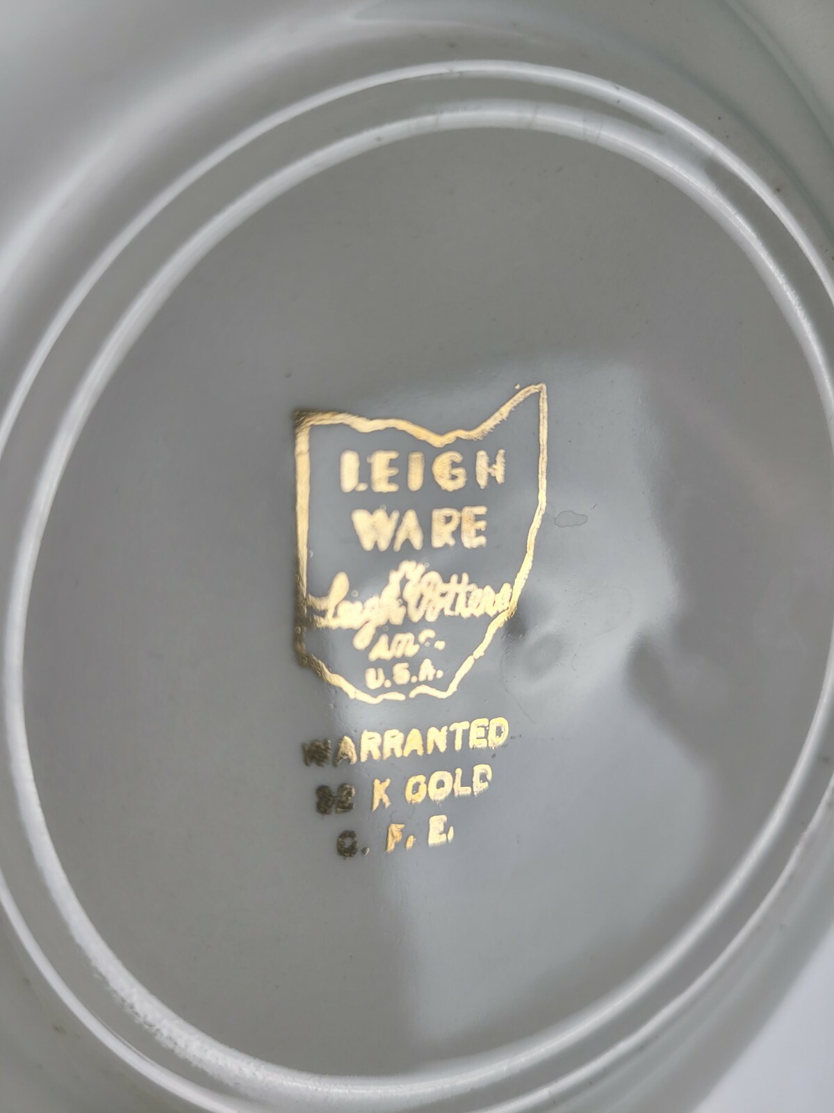 Leigh Ware Potters Dessert/Fruit Bowl - Floral, 22K Gold, Scalloped | eBay