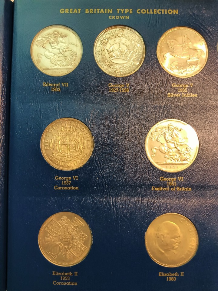 Rare UK Great Britain 1845 - 1965 Type Set Coin in 3 Whitman Albums All ...