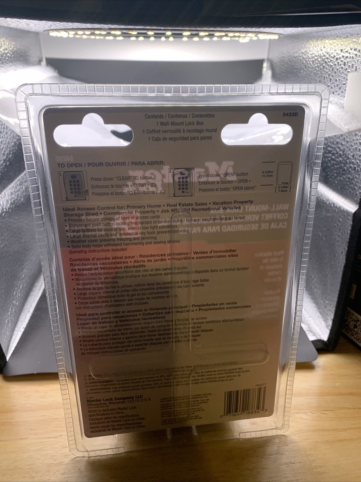 Master Lock 5423D Wall Mount Lock Box Holds House Keys, Fobs & Access ...