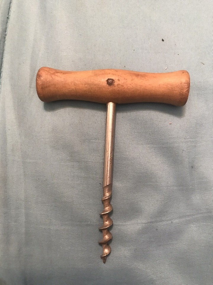 Vintage Wood Handle Cork Screw Bottle Opener Wine T Style Made in Italy ...
