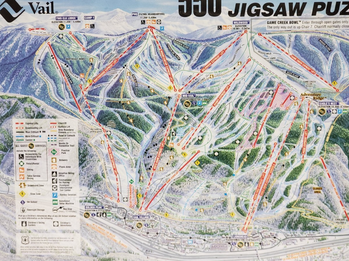 Vail Colorado Ski Map Vail Vs. Breckenridge: Terrain Variety Vs.