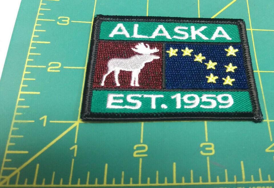 Embroidered Alaska Patch - Alaska est 1959 - iron on - new in package ...