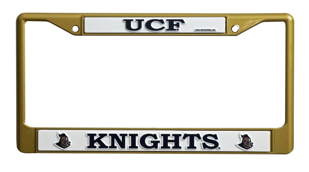 Central Florida Knights UCF Gold Painted Chrome Metal License Plate ...