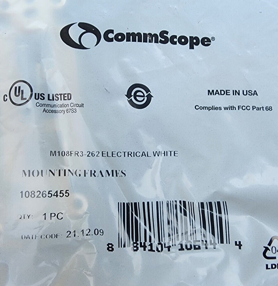 CommScope M108FR3-262 Flush Mounted Mounting Frame, 3 Port, Electrical ...