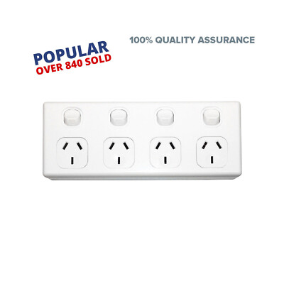 4 Gang GPO Power Point Quad Socket Outlet | eBay Australia