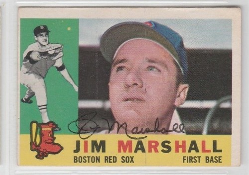 Jim Marshall 1960 Topps autographed auto signed card Red Sox | eBay