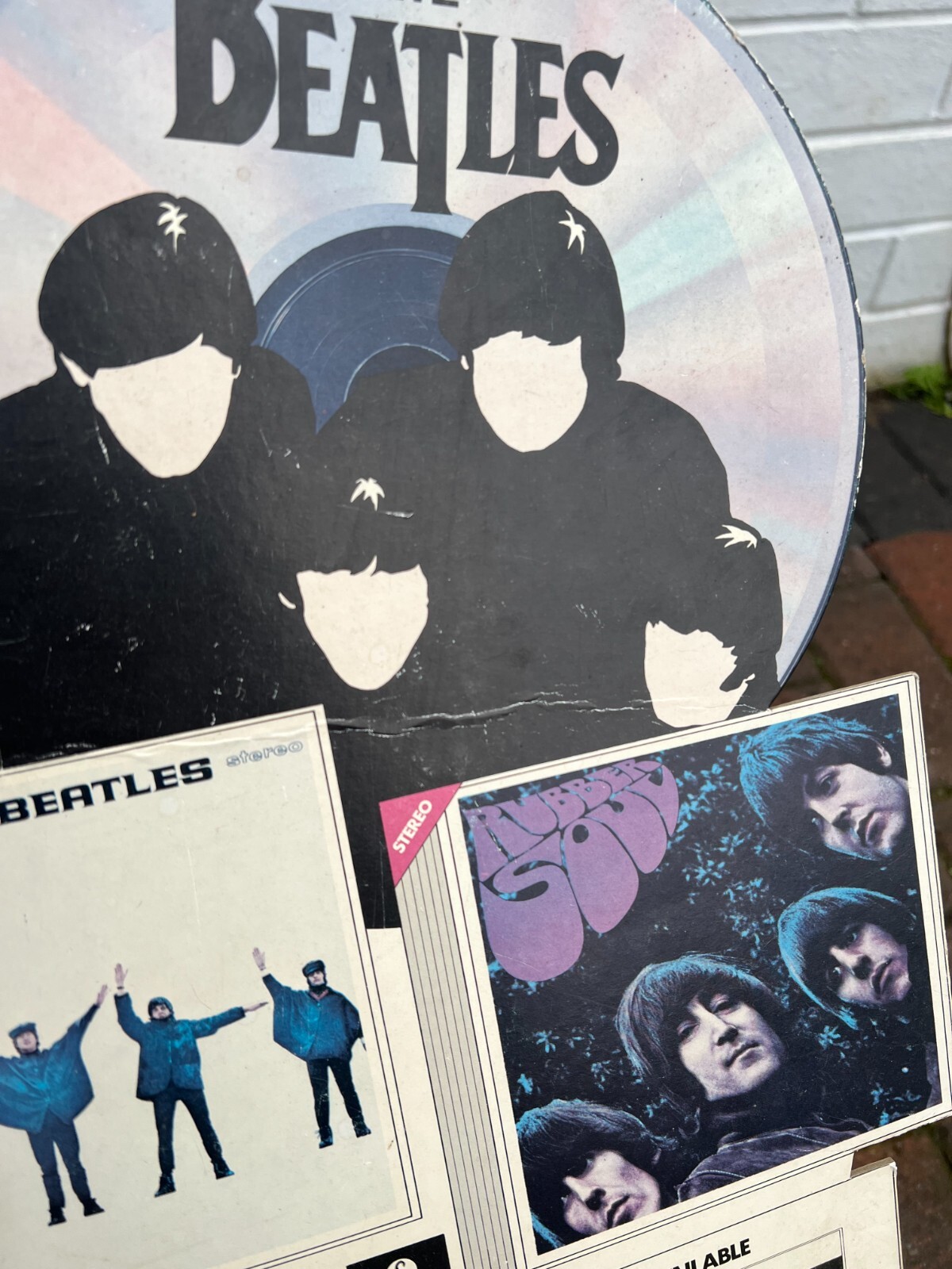 VERY RARE VINTAGE THE BEATLES SHOP DISPLAY SIGN FOR PARLOPHONE RECORDS ...